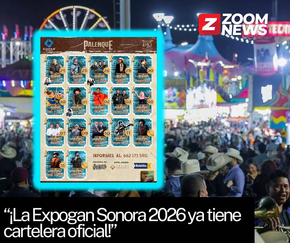 Revelan cartelera oficial del Palenque en Expogan Sonora 2026 en Hermosillo